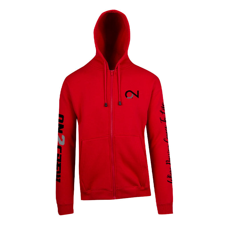 On2Crew Fleece ZIP Hoodie - Red/Black – On2crew